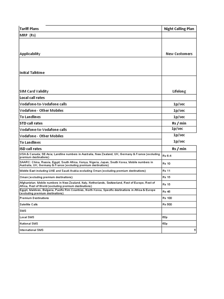 New Customer Tariff Plans | PDF | Mobile Telecommunications | Mobile Technology