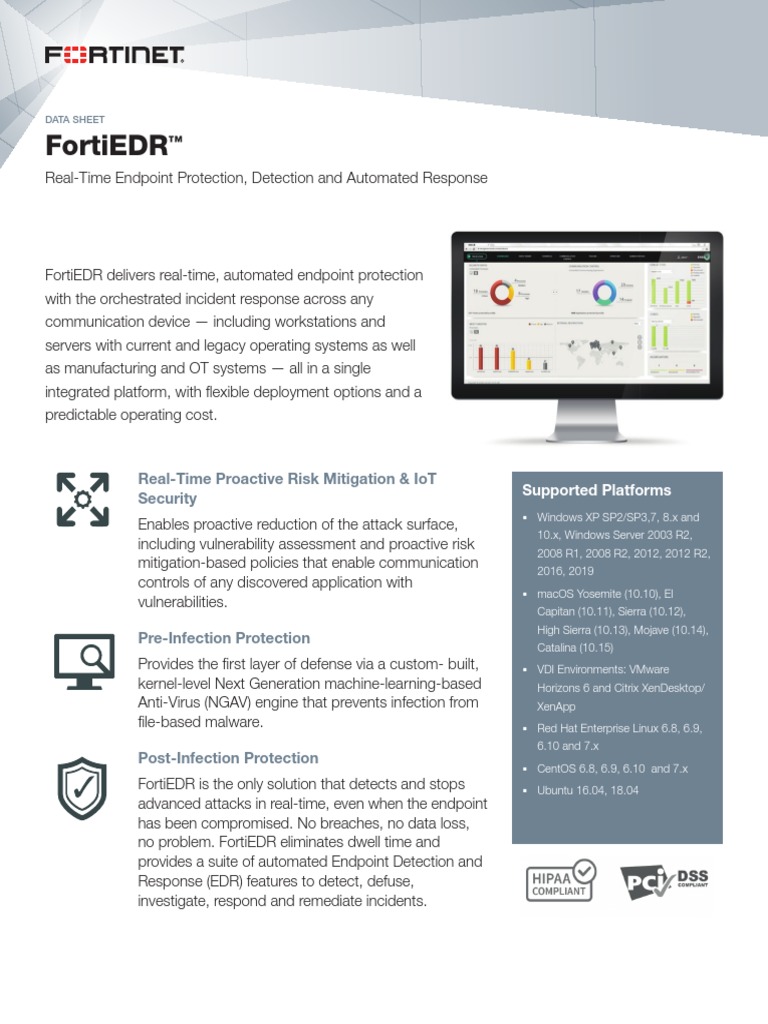 Fortiedr Datasheet | PDF | Malware | Cloud Computing