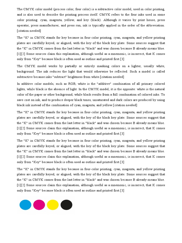 The CMYK Color Model | PDF | Light | Graphic Design