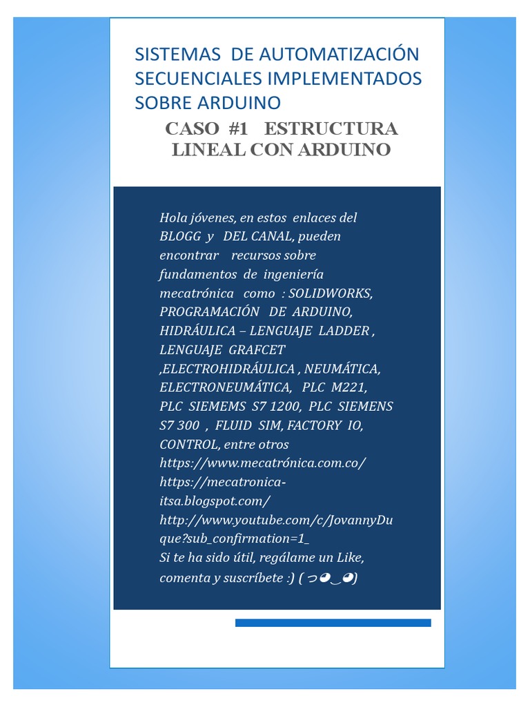Sistemas de Automatización Secuenciales Implementados Sobre Arduino Estructura Lineal | PDF ...