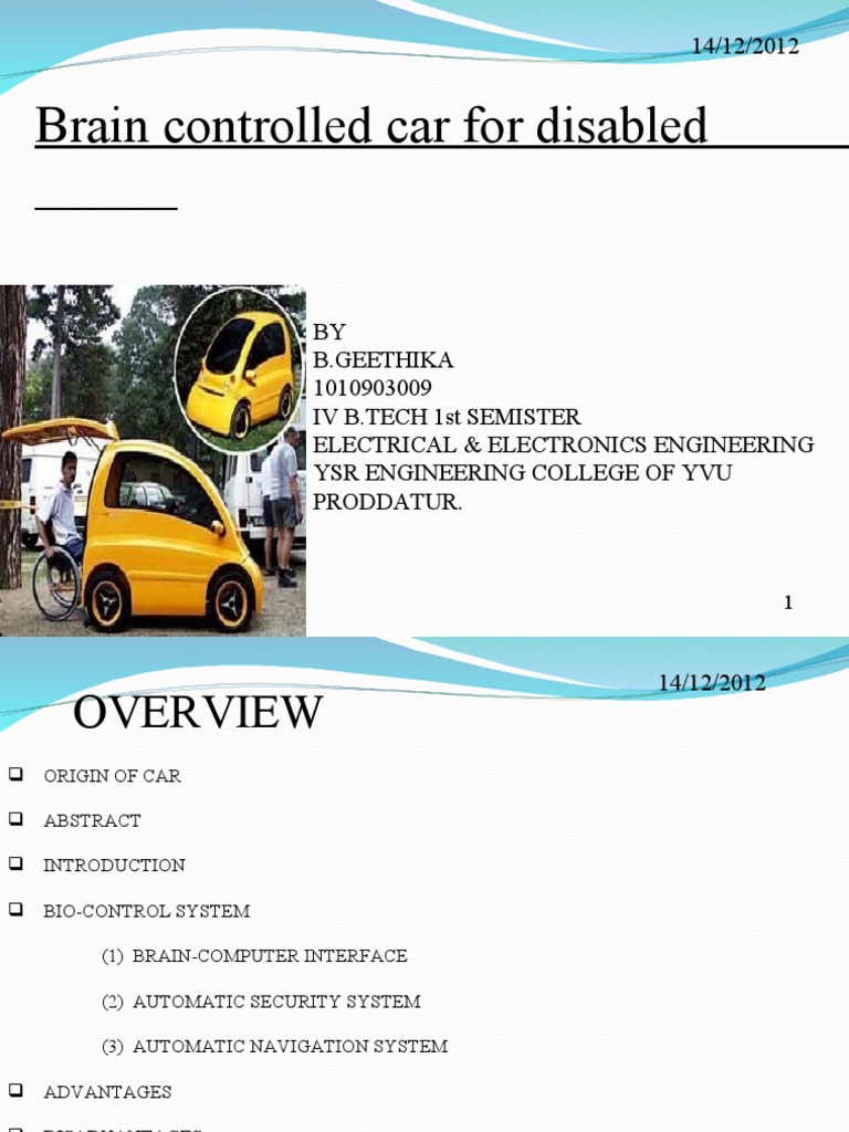 Brain Controlled Car For Disabled | PDF | Electroencephalography | Brain