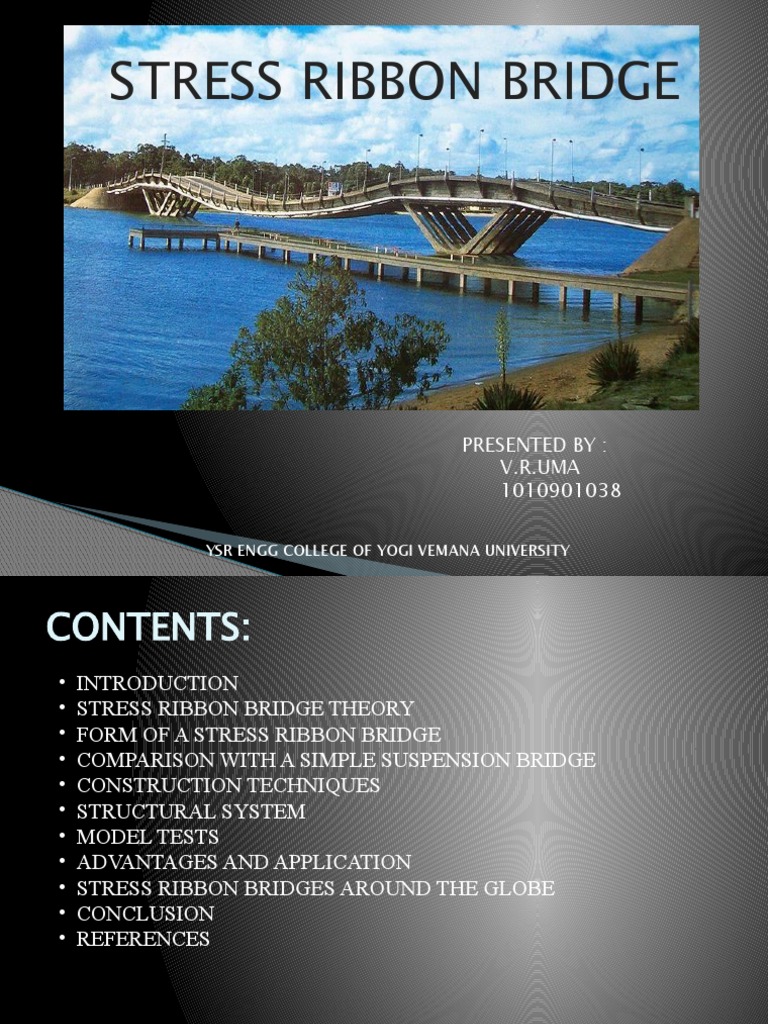 Stress Ribbon Bridge Overview | PDF | Bridge | Prestressed Concrete