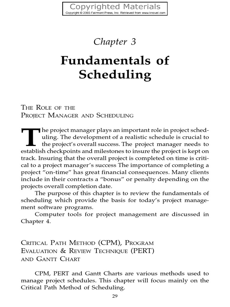 Fundamentals of Scheduling | PDF | Project Management | Computing