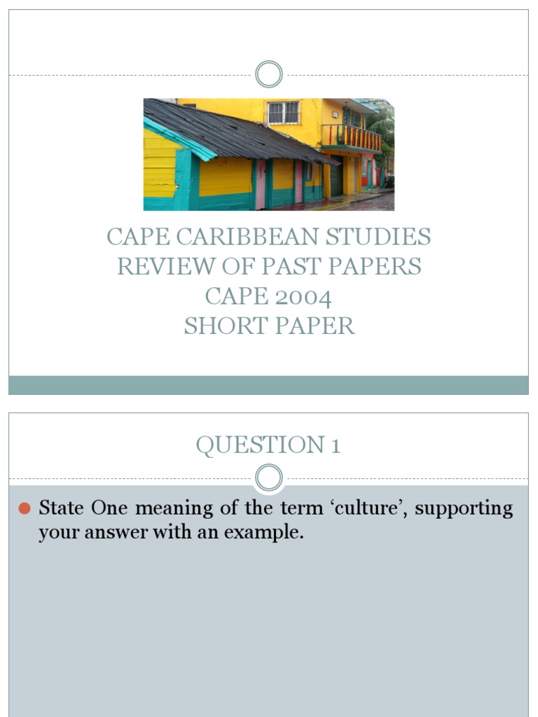 CAPE Caribbean Studies Past Papers Review | PDF | Slavery | Caribbean