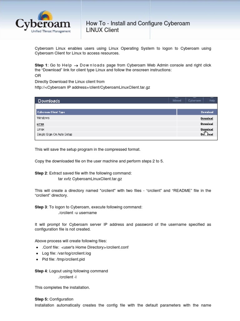 How To - Install and Configure Cyberoam Linux Client | PDF | Login ...