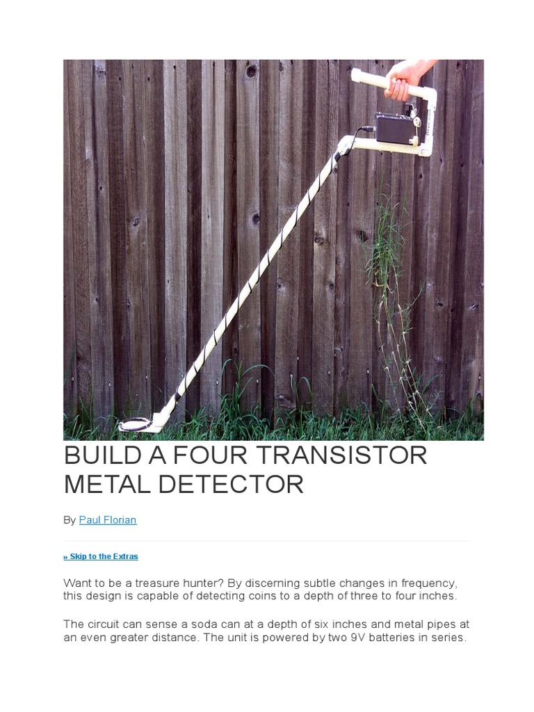 Build A Four Transistor Metal Detector | PDF | Electrical Connector | Wire