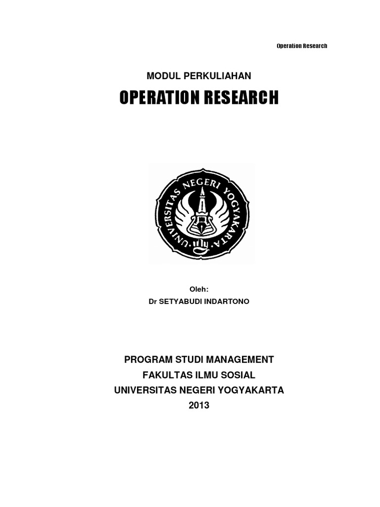 Modul Operation Research | PDF