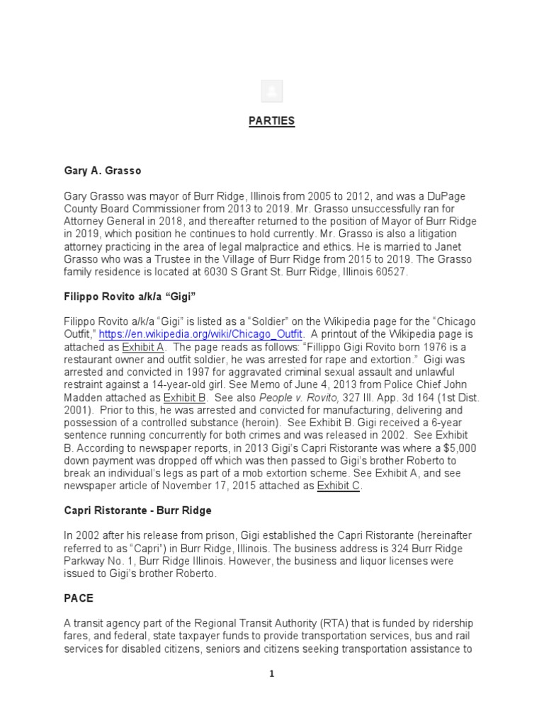 Zach Mottl Complaint Against Burr Ridge | PDF | Affidavit | Insurance