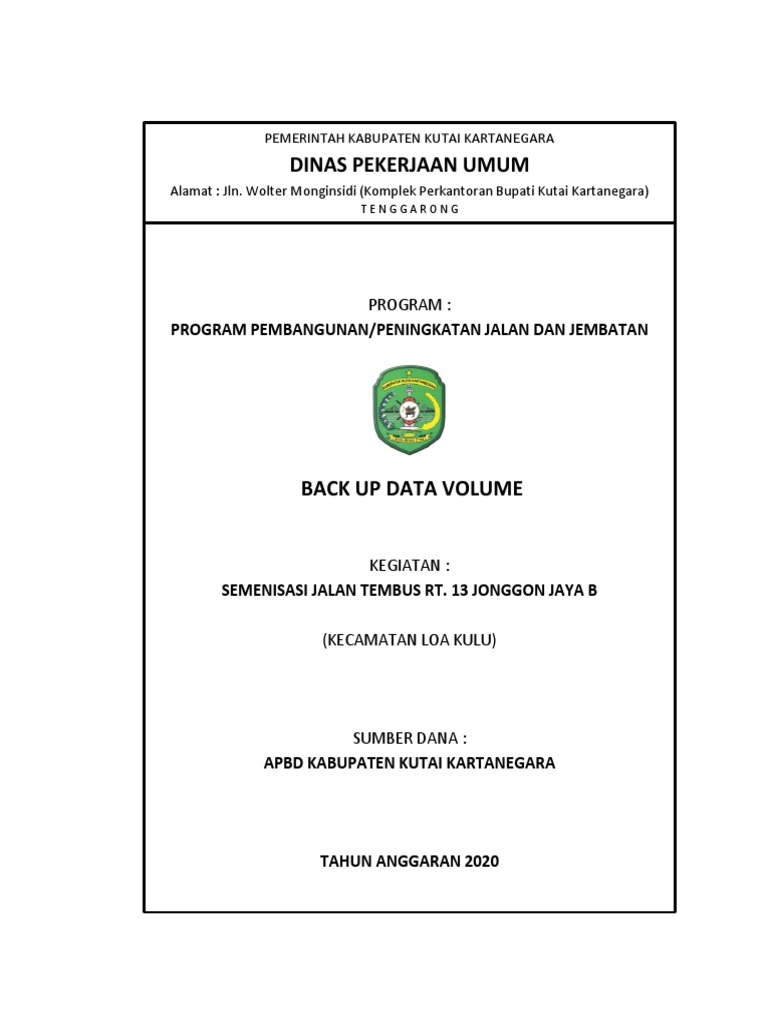 Back Up Data Volume Jonggon 20 | PDF
