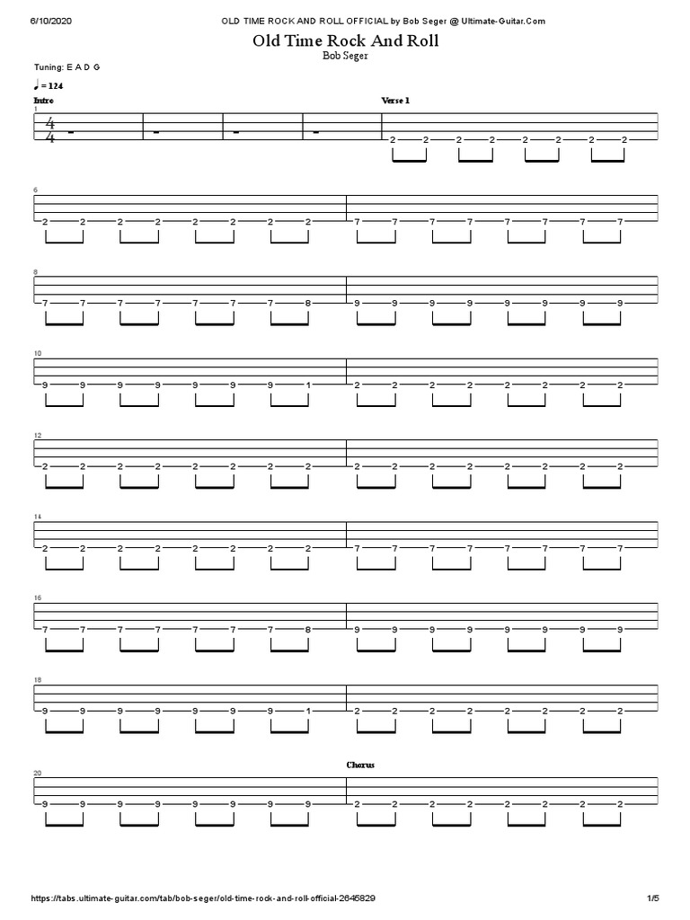 Old Time Rock and Roll Bass | PDF | Recorded Music | Song Recordings