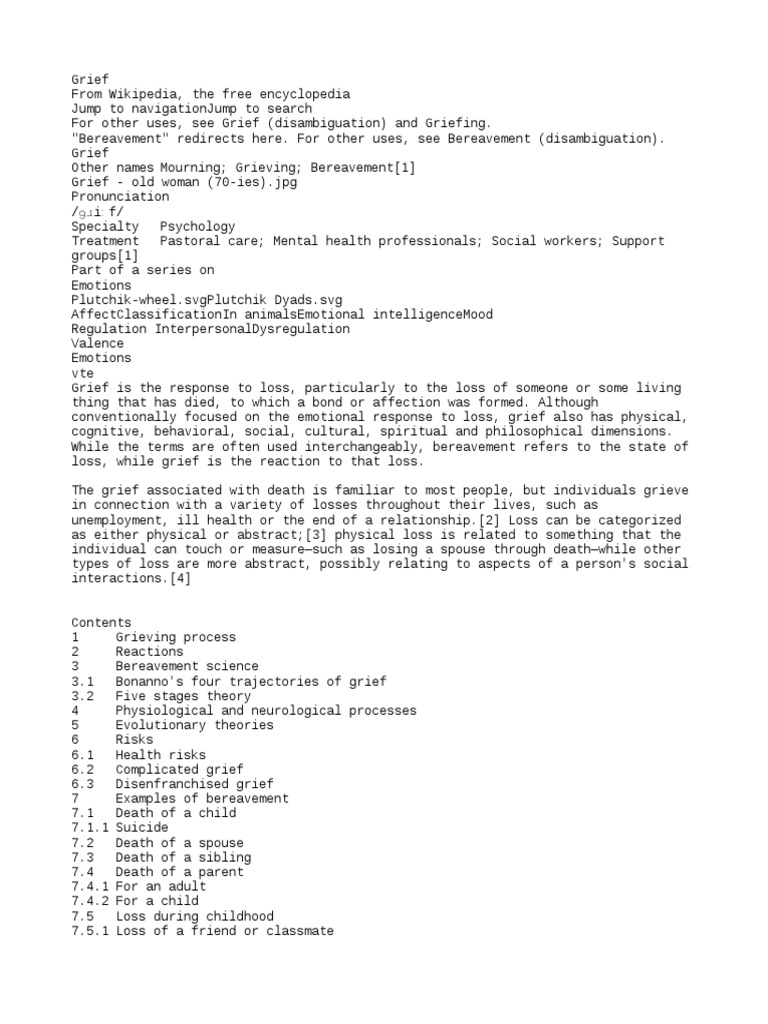 Grief Pdf Grief Behavioural Sciences