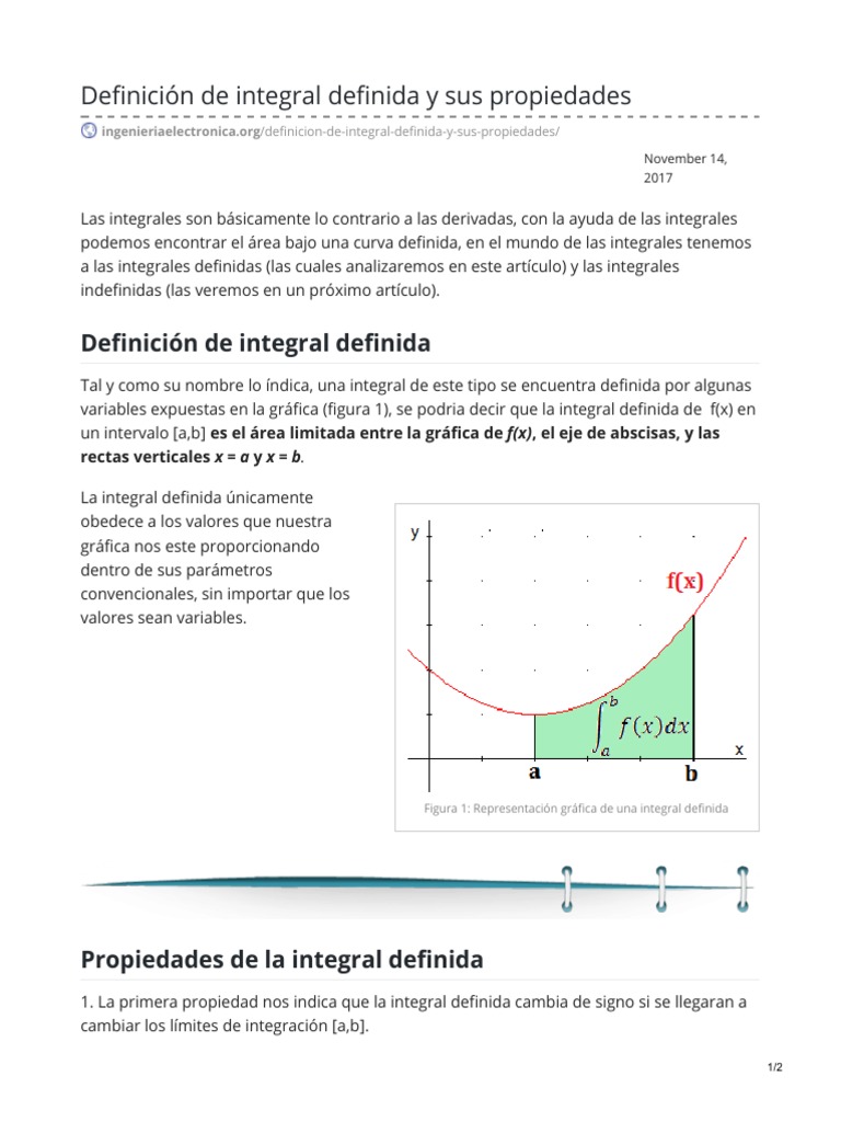 Definición de Integral Definida y Sus Propiedades | PDF