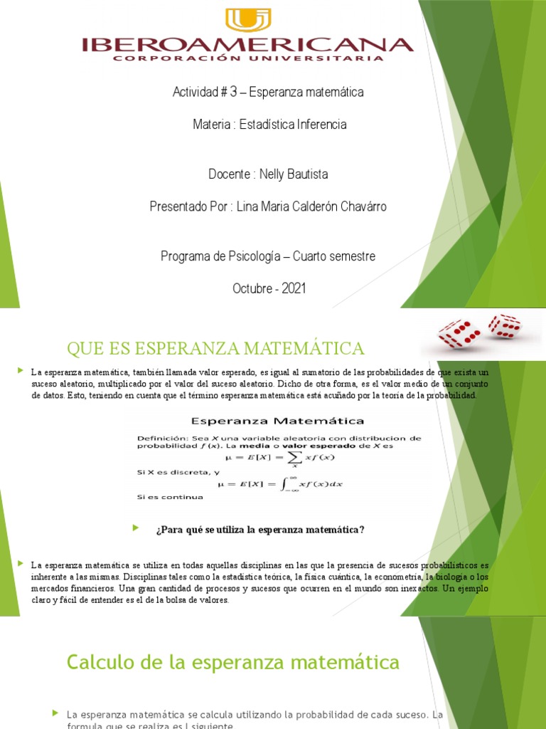 Actividad 3 - Esperanza Matemática | PDF | Valor esperado | Enseñanza ...