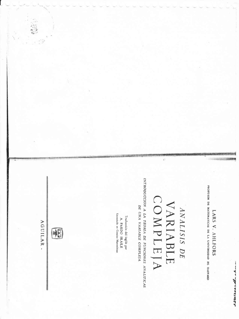 Lars V Ahlfors Analisis de Variable Compleja | PDF | Análisis complejo | Análisis matemático