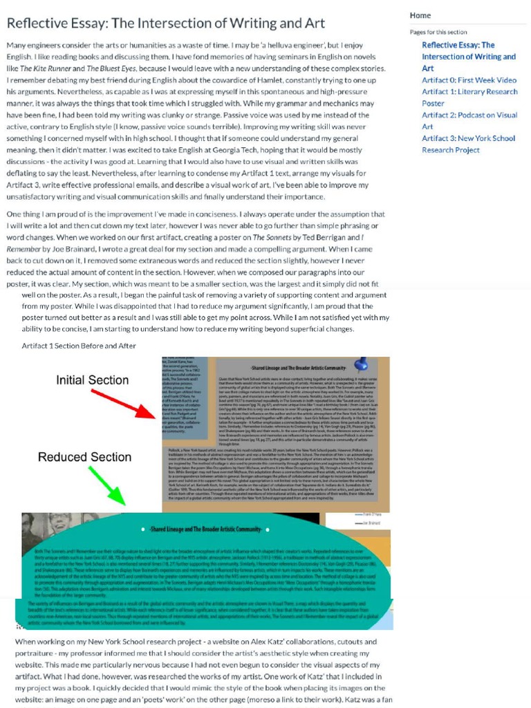 Reflective Portfolio Example Fall 2021 | PDF