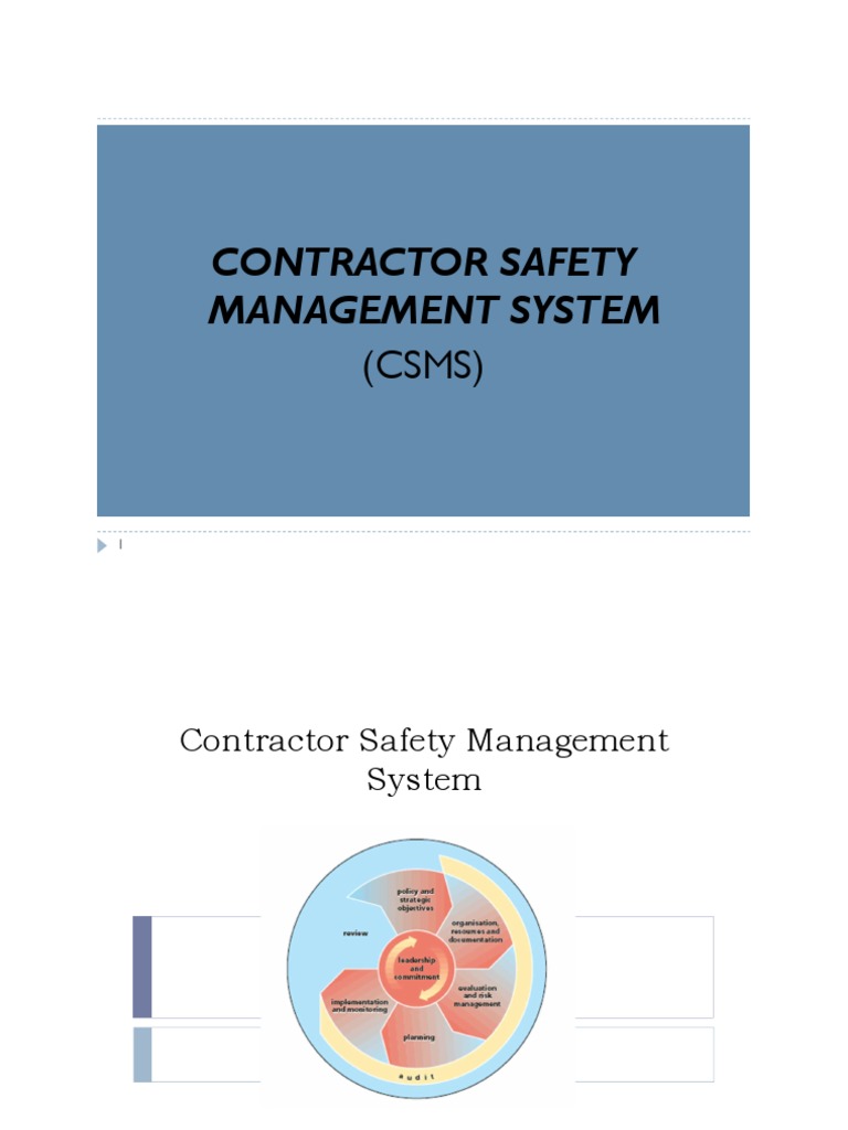Contractor Safety Management System | PDF