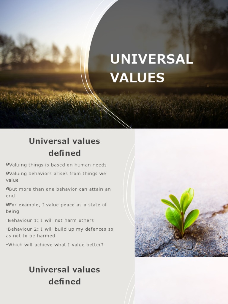 L3. Universal Values | Download Free PDF | Value (Ethics) | Attitude ...