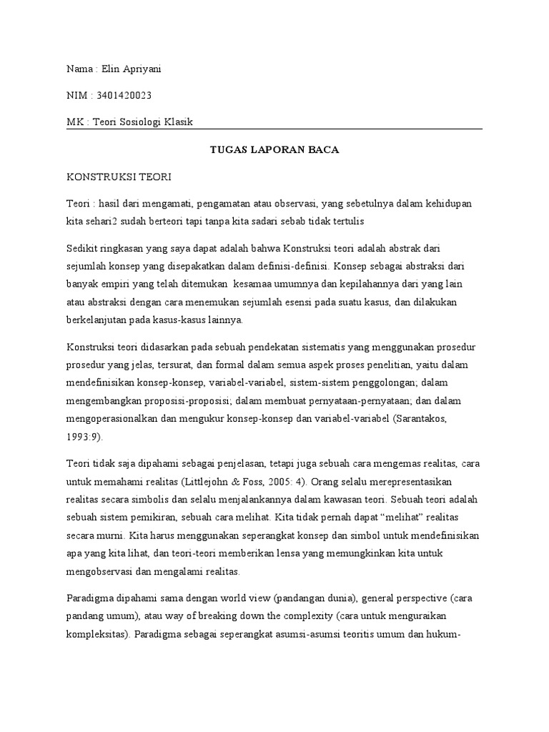 Elin Apriyani Laporan Baca TSK | PDF