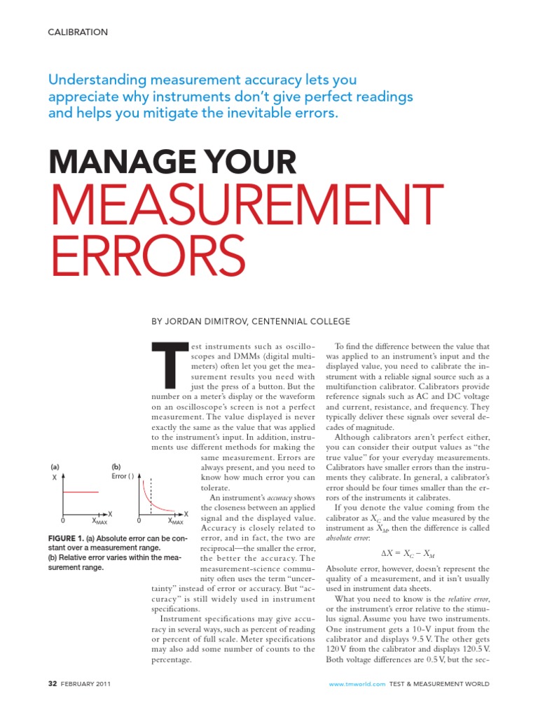 Understanding Measurement Accuracy: Managing Errors Through Calibration | PDF | Accuracy And ...