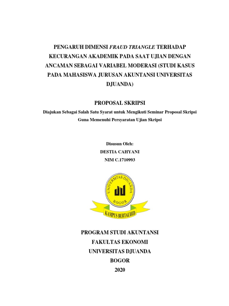 Diajukan Sebagai Salah Satu Syarat Untuk Mengikuti Seminar Proposal ...