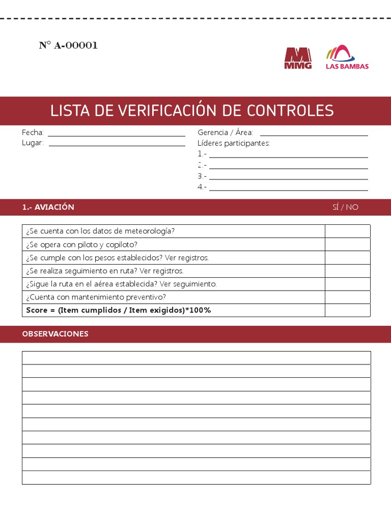 Lista de Verificacion de Controles - 10 Cuadernillos 14x10 | PDF | Peatonal