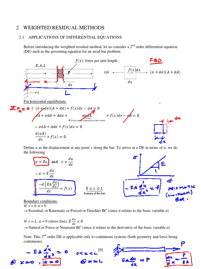 2 - Weighted Residual Methods - Annotated Notes 2021 | PDF | Fluid ...