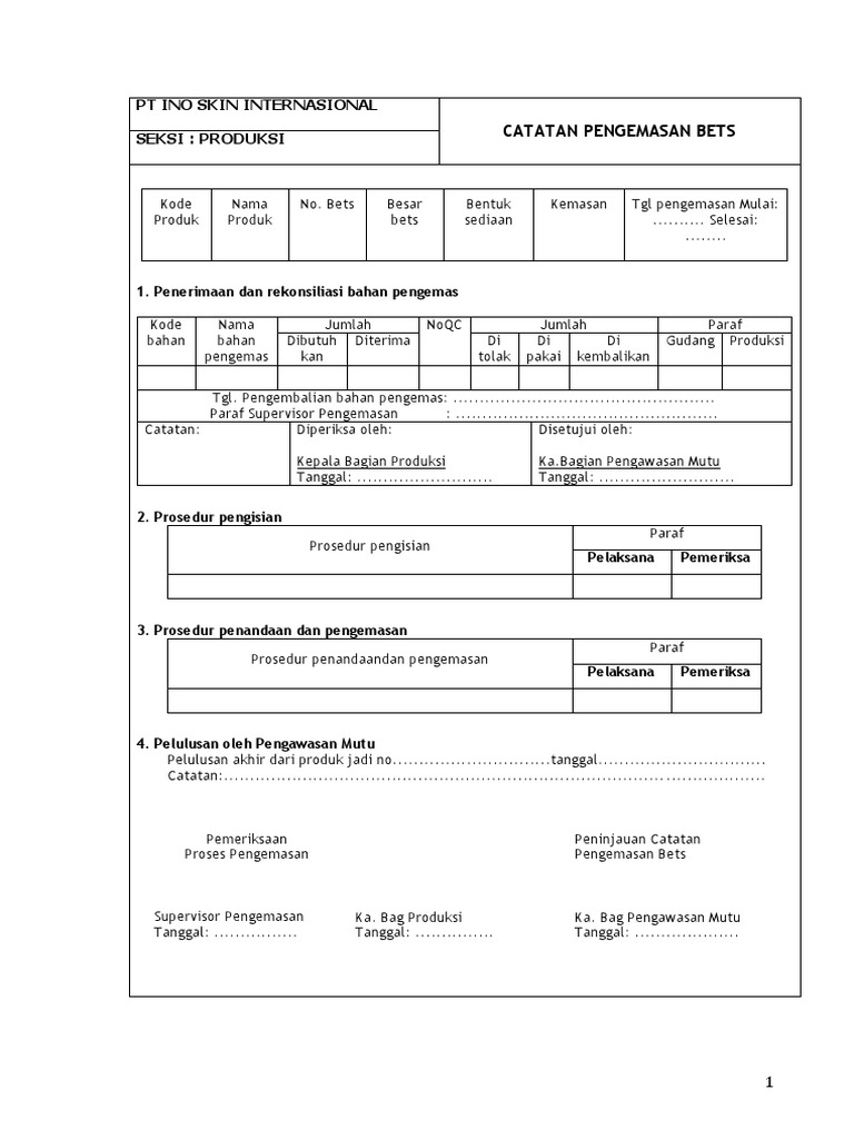 Catatan Pengemasan Bets-Dikonversi | PDF