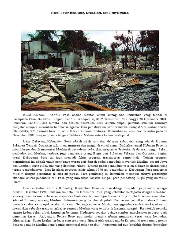 Kronologi Konflik Poso 1998-2001 | PDF