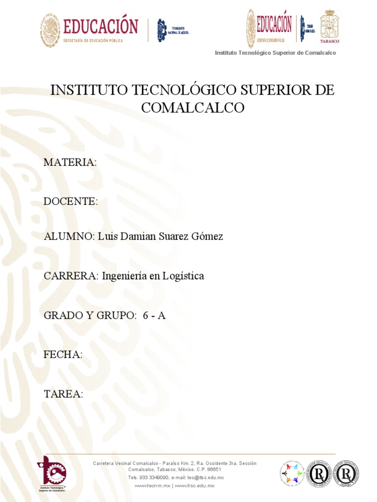 Hoja Del Tecnologico | PDF