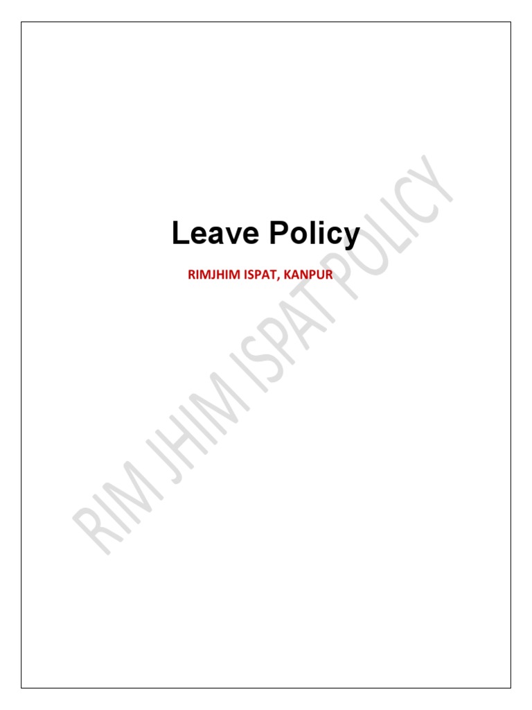Leave Policy | PDF | Human Resource Management | Employment