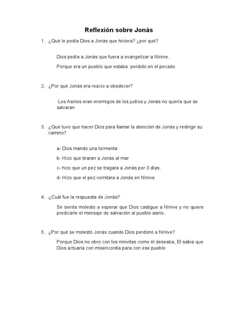 Reflexion Sobre Jonas | PDF