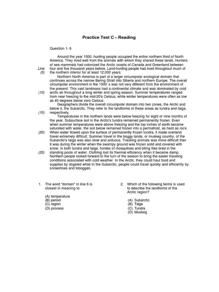 Practice Test C - Reading: Line | Download Free PDF | Tide | Comic Strips