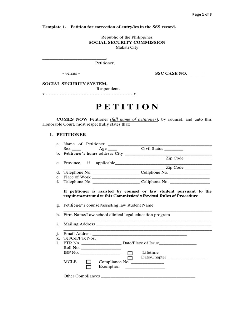 Template 1 - Correction of Entries | PDF | Public Law | Government