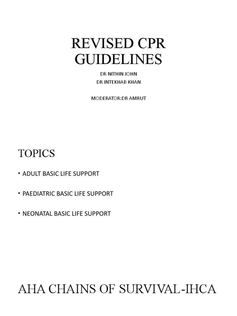 Revised CPR Guidelines 1 | Download Free PDF | Cardiopulmonary ...
