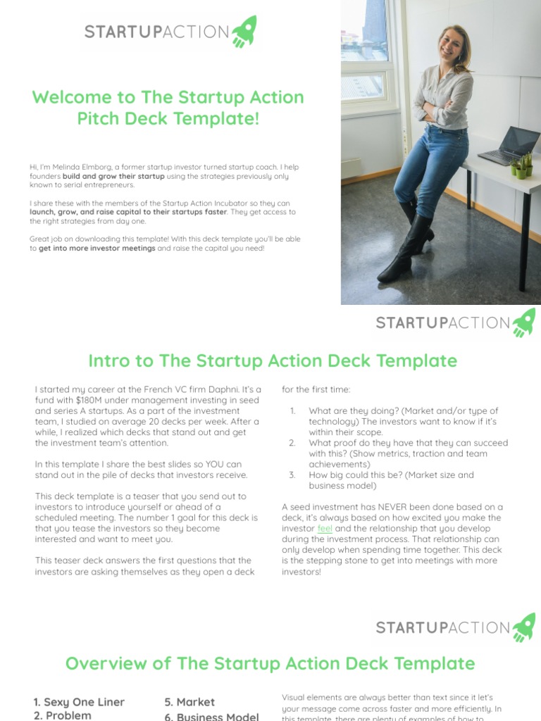 Pitch Deck Template | PDF | Startup Company | Small Business ...
