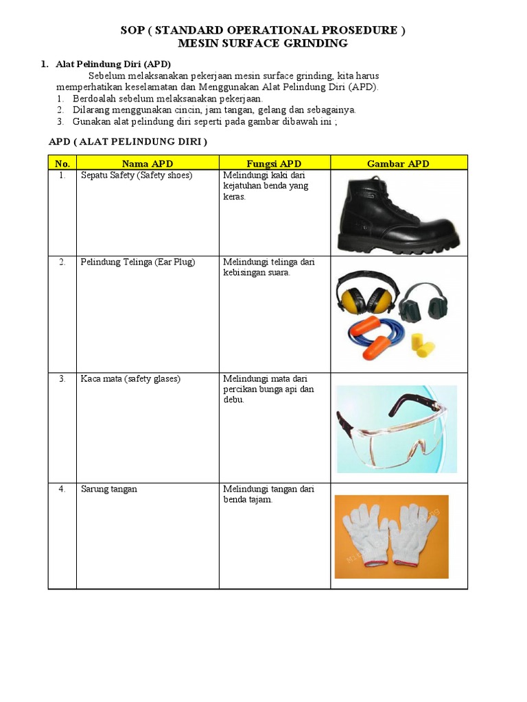 Sop Mesin Surface Grinding | PDF