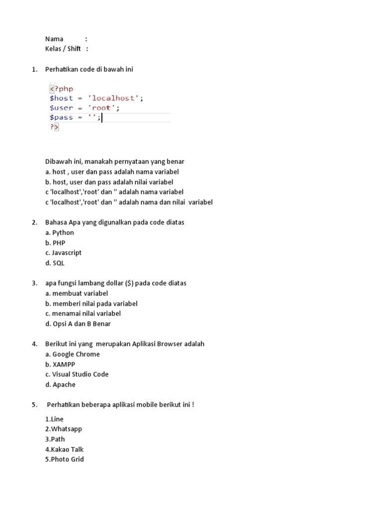 Soal Ujian RPL | PDF | Komputer