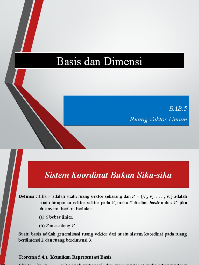 5.4. Basis Dan Dimensi (Kuliah) | PDF | Metode & Bahan Ajar