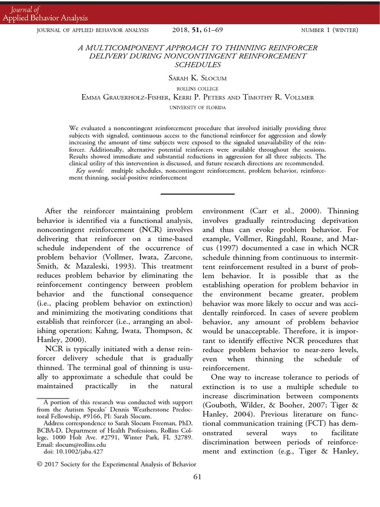 Slocum Et Al. (2018) | PDF | Reinforcement | Behaviorism