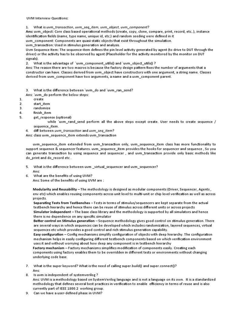 Verification Interview Questions Pdf Parameter Computer Programming Class Computer