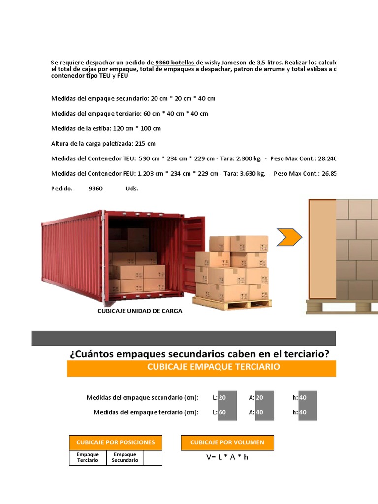 Ejercicio Cubicaje Con Magnitudes Fisicas 2 | PDF | Transporte de ...