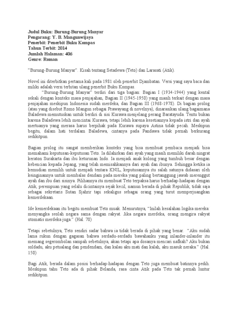 Burung-Burung Manyar | PDF | Fiksi Umum