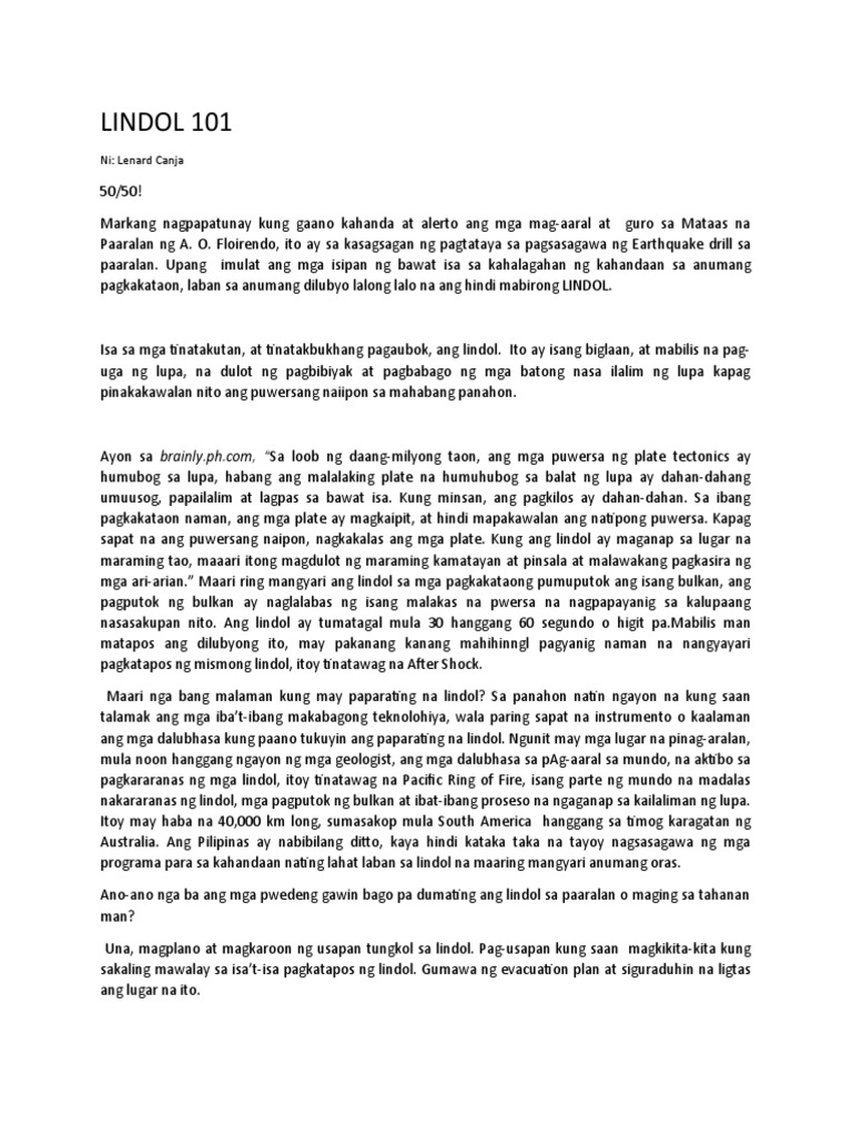 Article Lindol | PDF