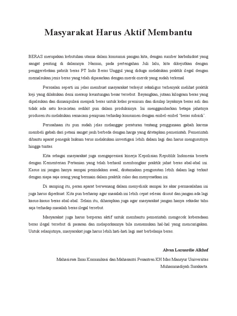 Kumpulan Tulisan Opini Publik Di Harian Umum Media Indonesia | PDF