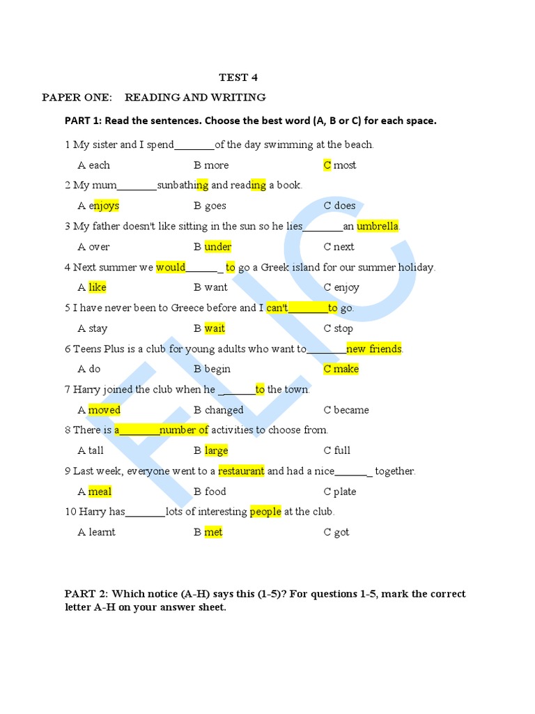 Practice Test 4 Paper One | PDF | Internet | Educational Technology
