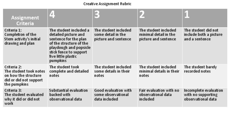 Stem Activity Rubric | PDF