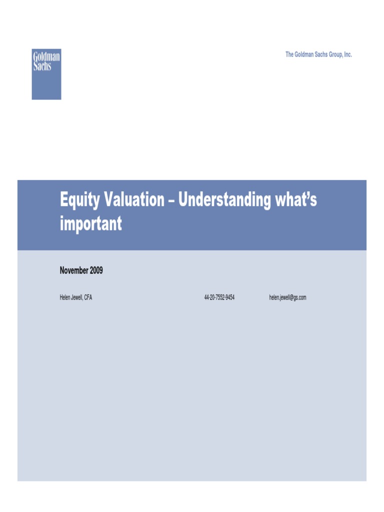 Equity Valuation Gs | PDF | Valuation (Finance) | Discounted Cash Flow