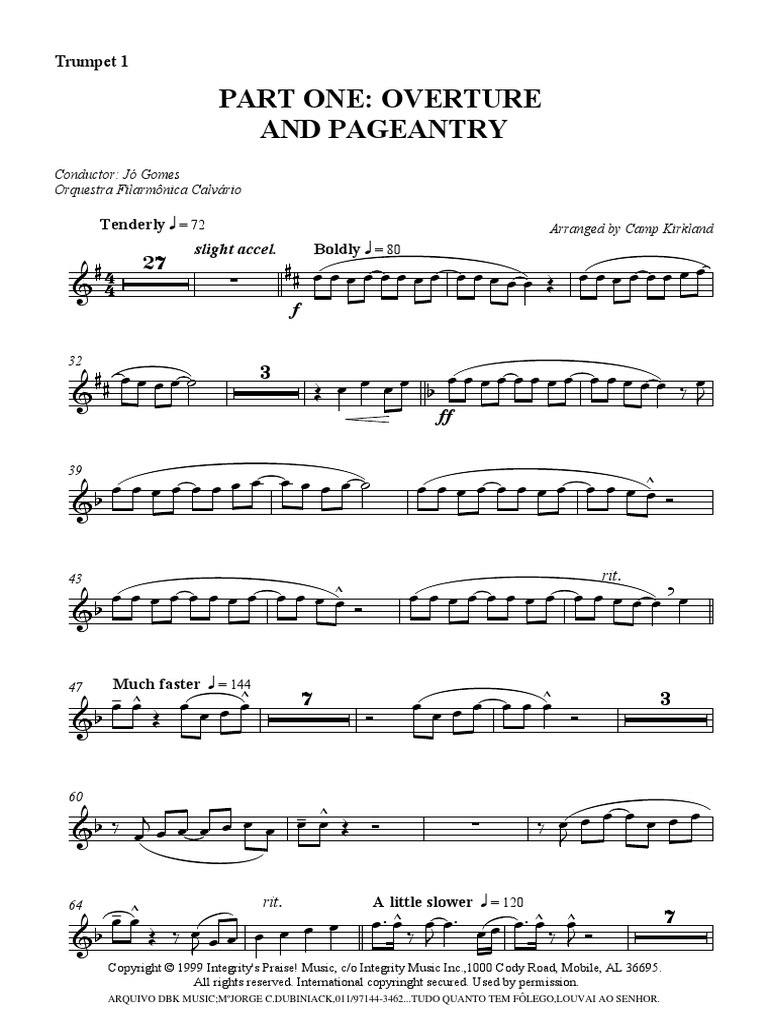 Part One: Overture and Pageantry: Trumpet 1 | PDF | Freedom Of ...