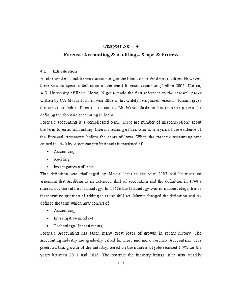 Chapter No. - 4 Forensic Accounting & Auditing - Scope & Process | PDF ...