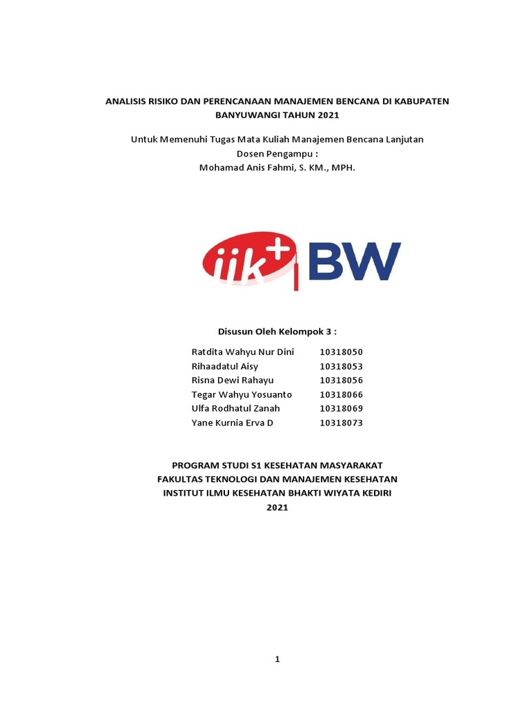 Kel 3 - Banyuwangi - Analisis Risiko Bencana New | PDF | Ilmu Sosial | Pengembangan Diri